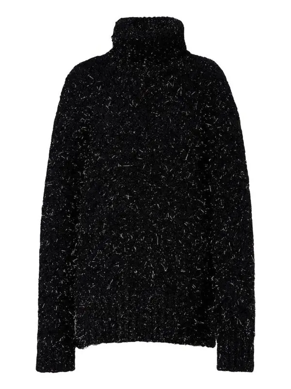 Dries Van Noten Wool-blend Turtleneck Sweater - Black