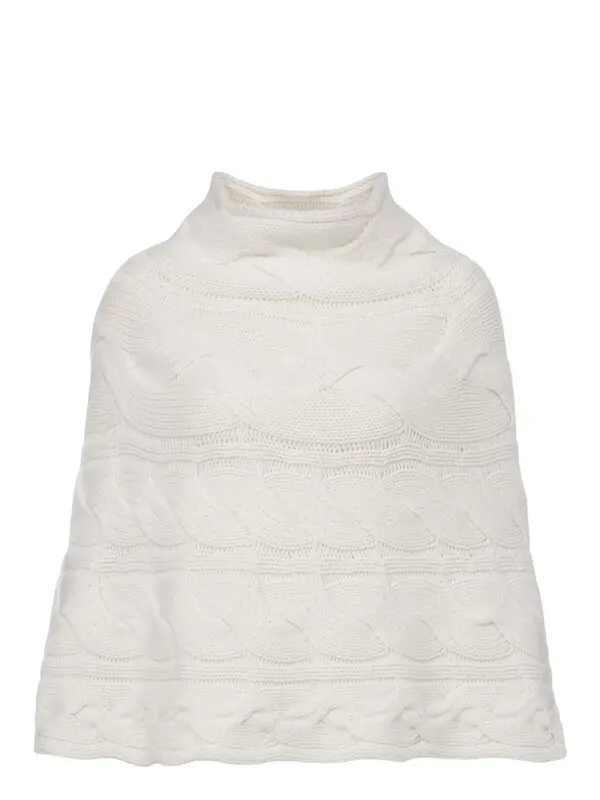 LISA YANG Evanna Cable-knit Cashmere Cape - White