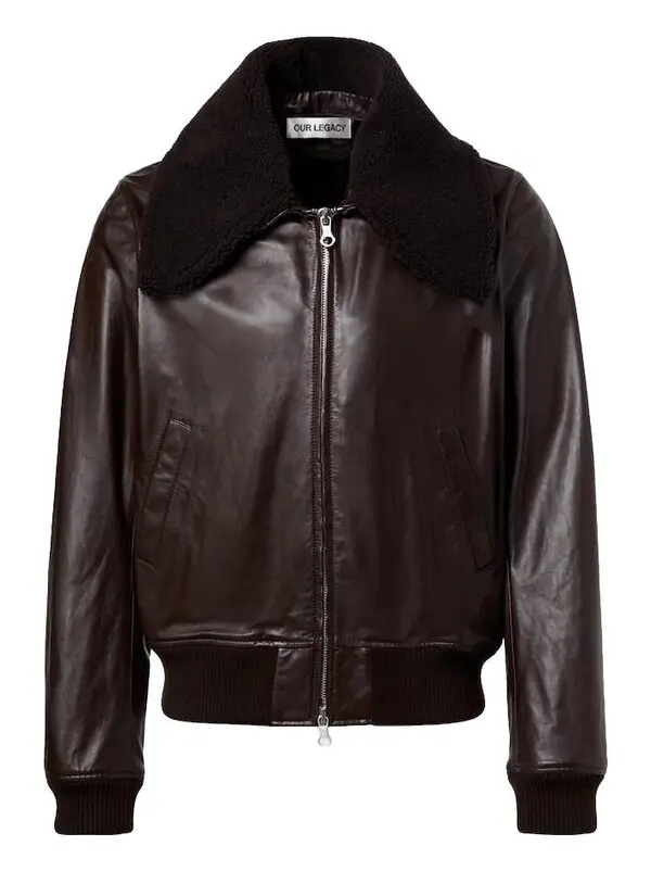 Our Legacy Pharos Leather Bomber Jacket - Brown