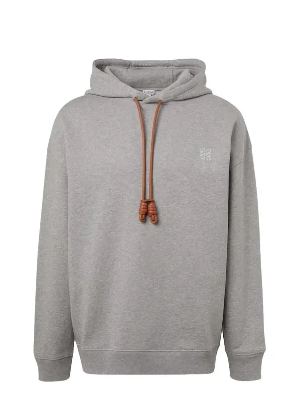 Loewe Anagram Cotton Jersey Hoodie - Grey