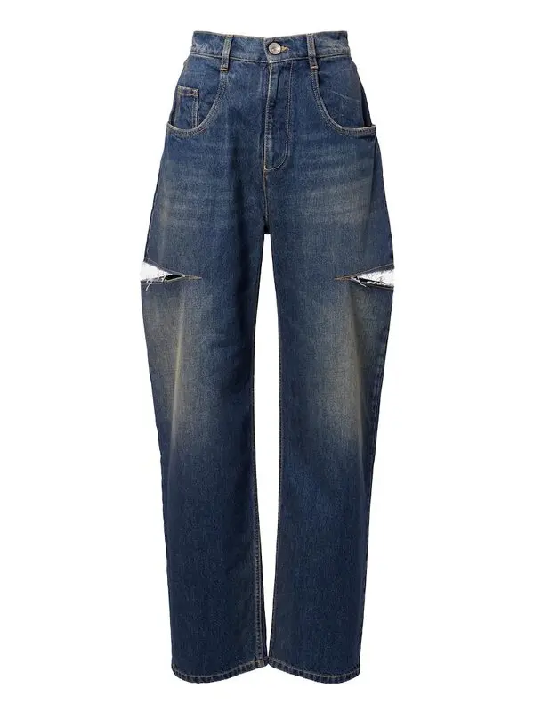 MAISON MARGIELA Distressed Barrel-leg Jeans - Blue