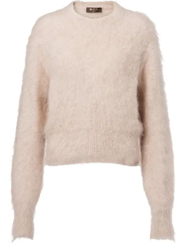Loro Piana Cherry Hill Cashmere And Mohair Crewneck Sweater - Beige