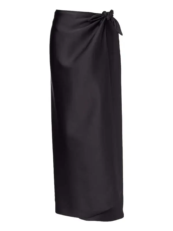 Loro Piana Corina Silk Satin Maxi Skirt - Black