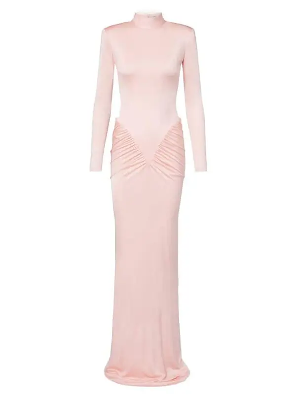 THE NEW ARRIVALS ILKYAZ OZEL Darja Gathered Jersey Gown - Pink
