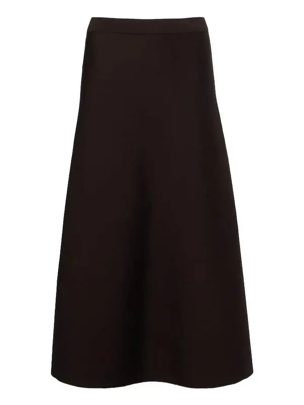 Gabriela Hearst Wool, Silk, And Cashmere Midi Skirt - Brown