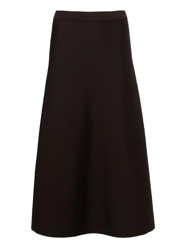 Gabriela Hearst Wool, Silk, And Cashmere Midi Skirt - Brown