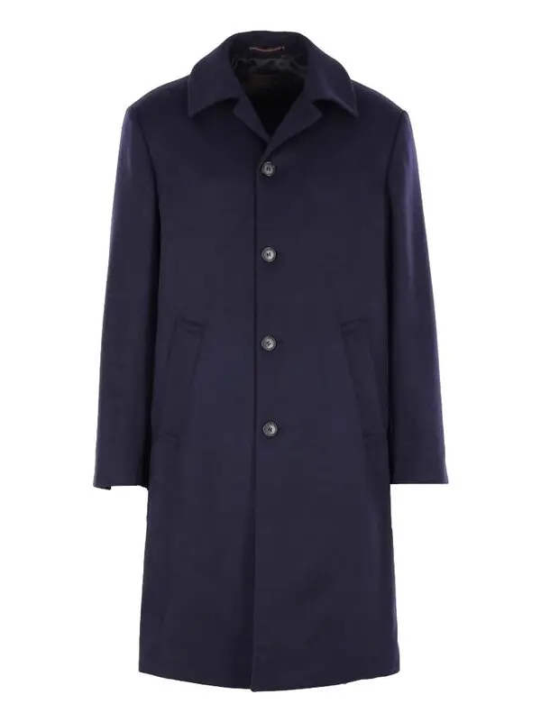 Montedoro Single-breasted Wool & Cashmere Coat - Blue