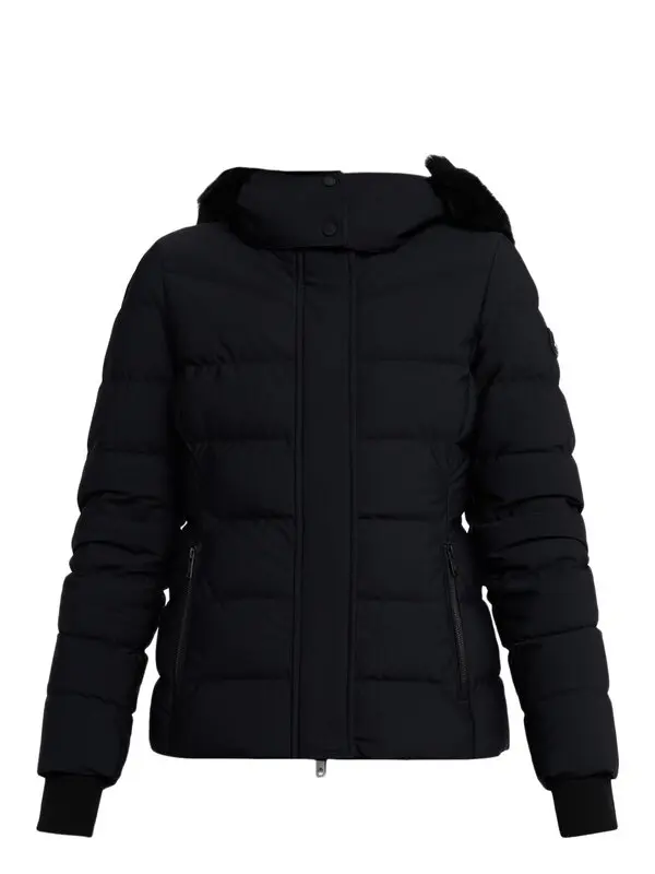 Moose Knuckles Betta Hooded Down Jacket With Shearling Trim - Blk Wblk S