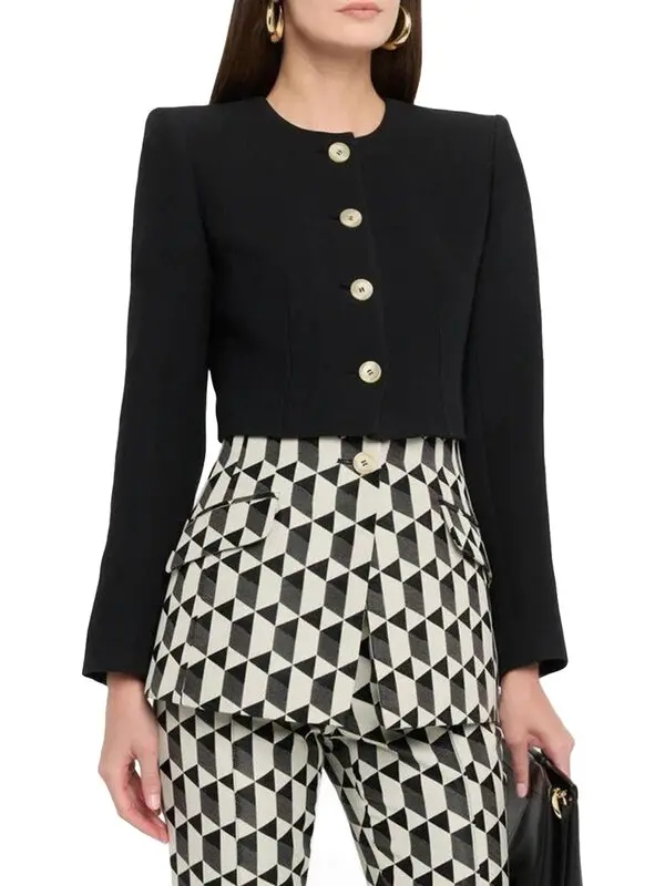 Amir Taghi Laurel Geo Layered Blazer - Ecru