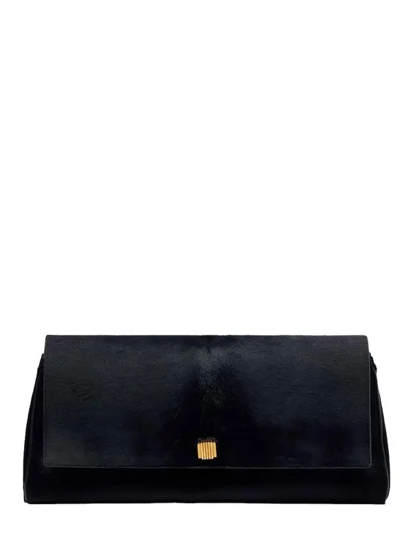 Khaite Audrey Calf Hair Clutch - Blue
