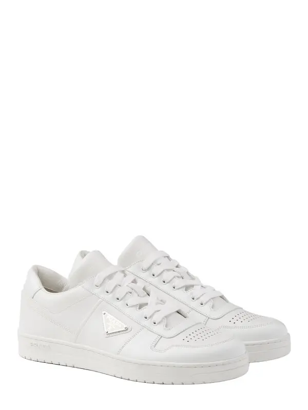 Prada Downtown Leather Sneakers - White