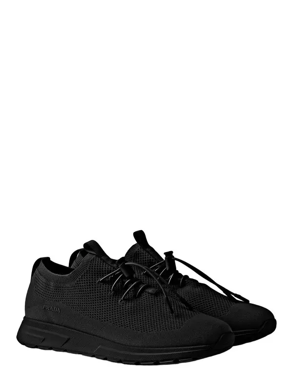 Prada Prax Stretch Knit Sneakers - Black