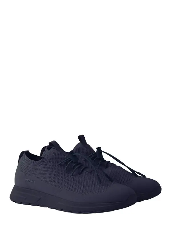 Prada Prax Stretch Knit Sneakers - Navy