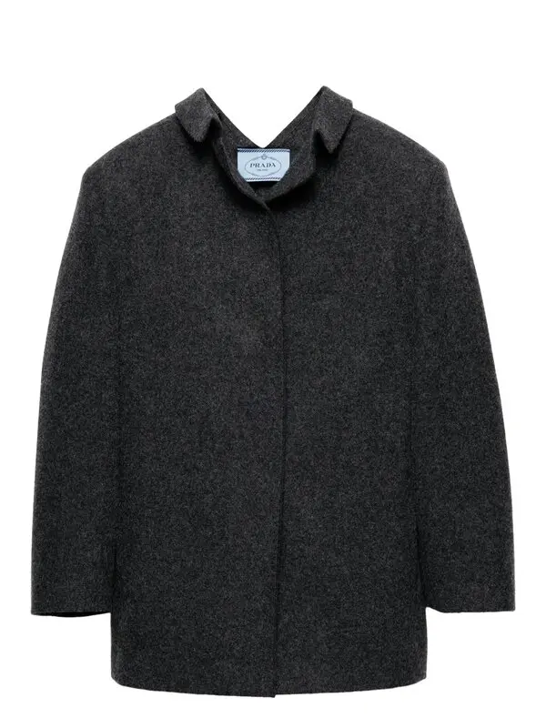 Prada Single-breasted Shetland Wool Jacket - Grey