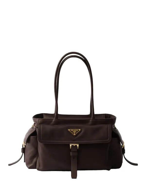 Prada Explore Medium Nappa Leather Tote Bag - Brown