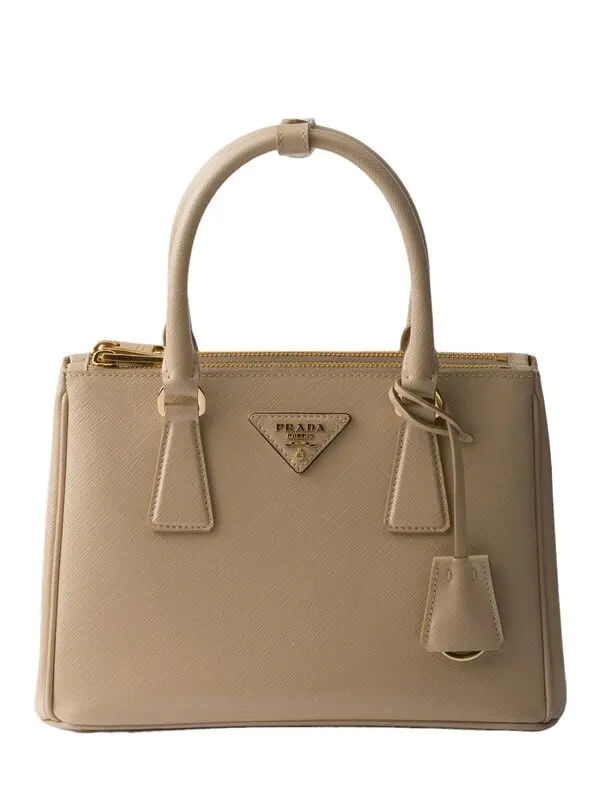 Prada Galleria Small Patent Saffiano Leather Bag - Neutral