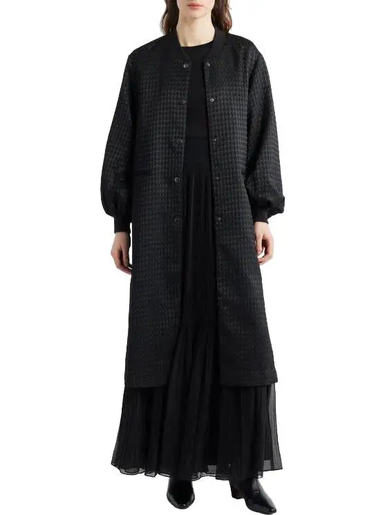 Dra Cameron Balloon Sleeve Wool Blend Long Coat - Black