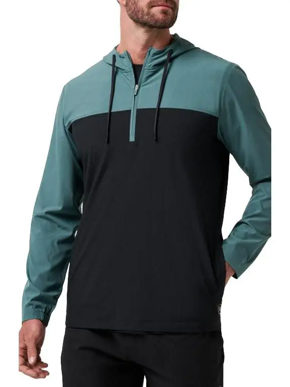 Travis Mathew Meridian Quarter-zip Tech Hoodie - Silver Pine