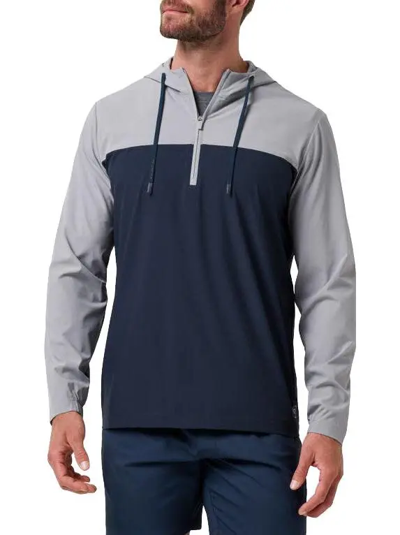 Travis Mathew Meridian Quarter-zip Tech Hoodie - Sleet