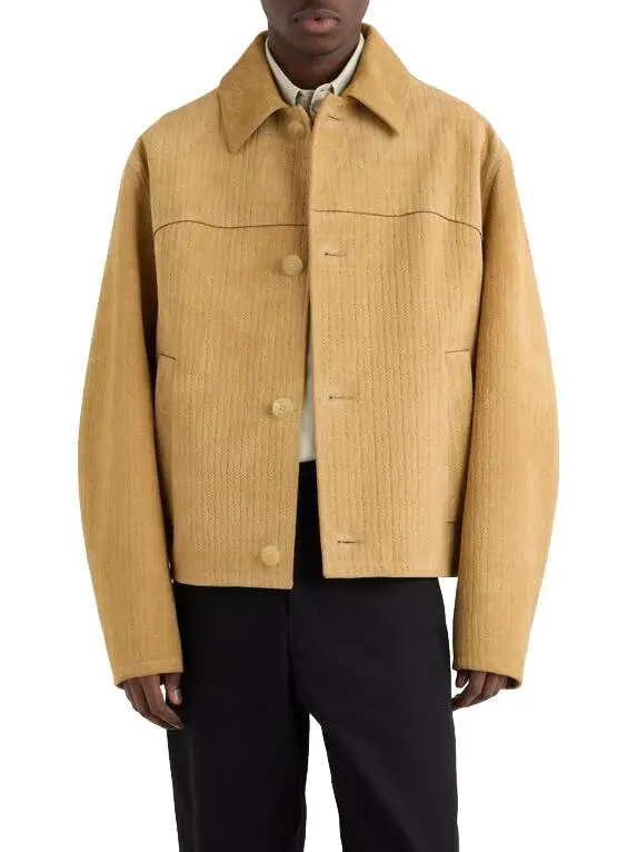 Jacquemus Le Blouson Vannier Leather Jacket - Beige