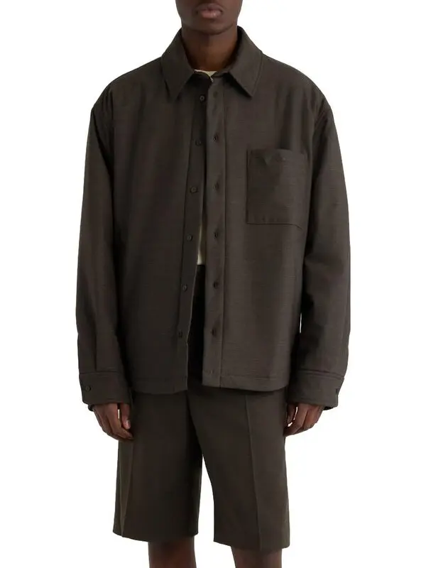Jacquemus La Chemise Boulanger Padded Overshirt - Dark Khaki