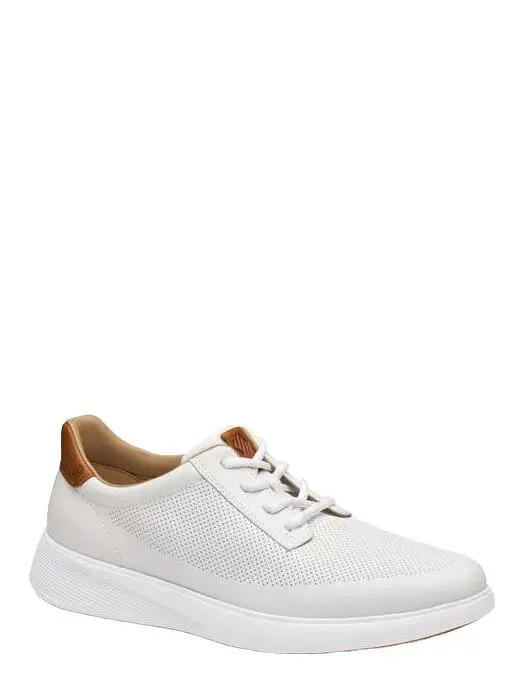 Johnston & Murphy Lace-up Sneakers - White Full Grain