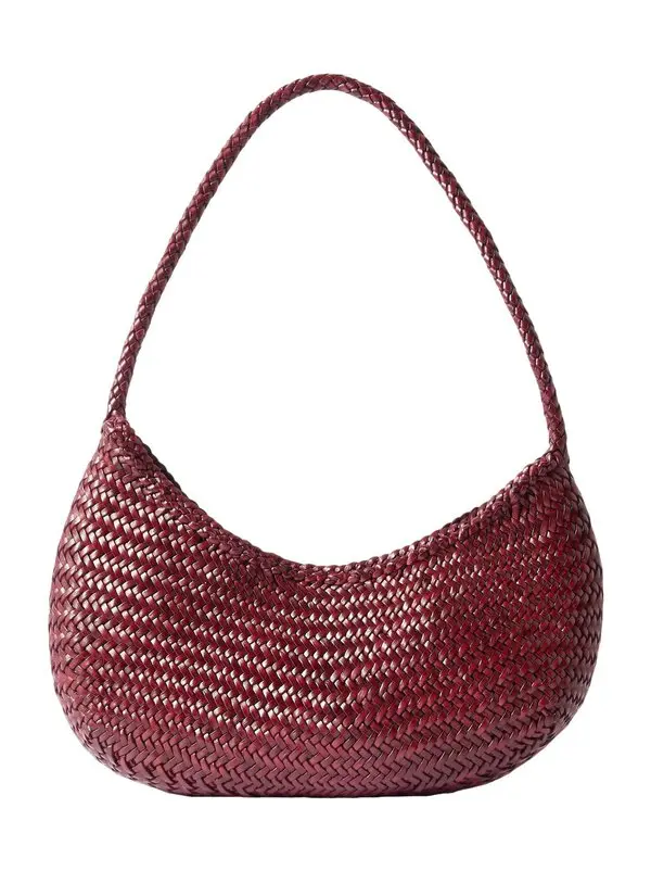 Dragon Diffusion Nova Luna Woven Leather Shoulder Bag - Red