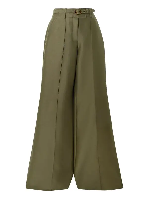 Zimmermann Rebellion Belted Flared Pants - Green