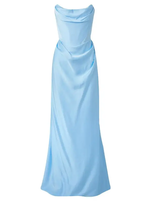 VIVIENNE WESTWOOD Galaxy Strapless Gathered Gown - Blue