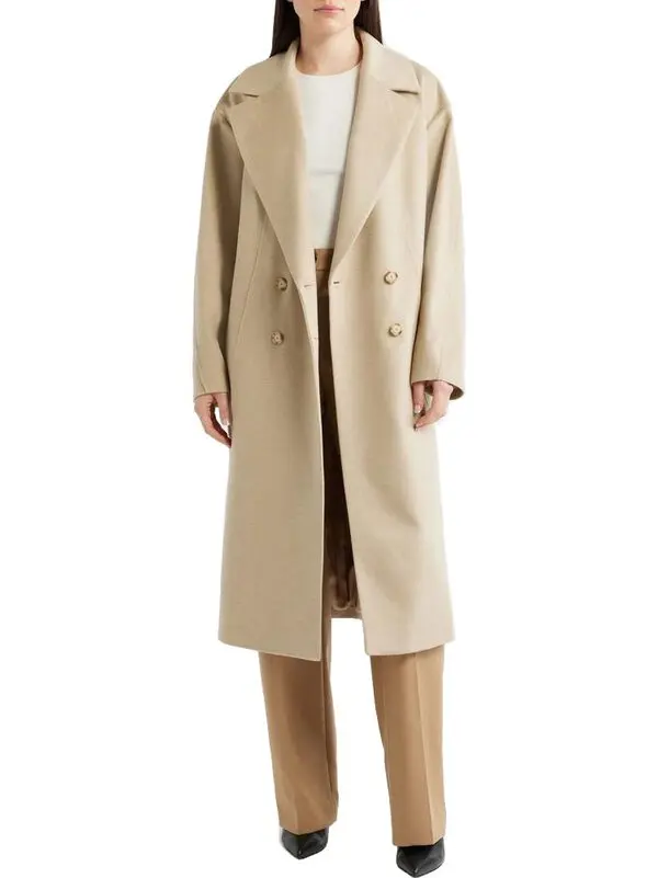 BOSS Calacas Wool & Cashmere Long Coat - Pumice