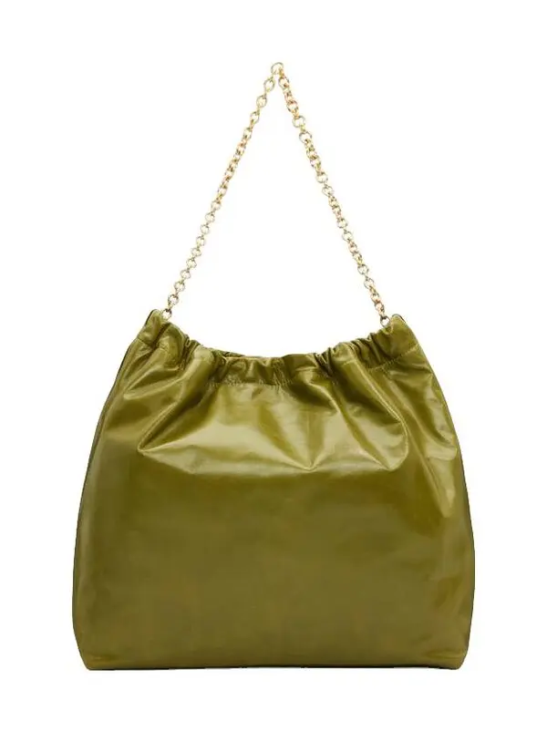 REFORMATION Dahlia Leather Tote - Apple Green Leather