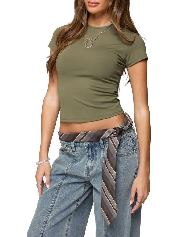 EDIKTED Tay Cropped Top - Olive