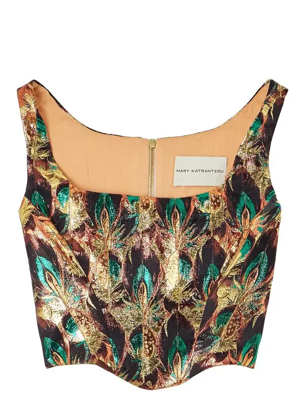 MARY KATRANTZOU Metallic Jacquard Blouse - Multi