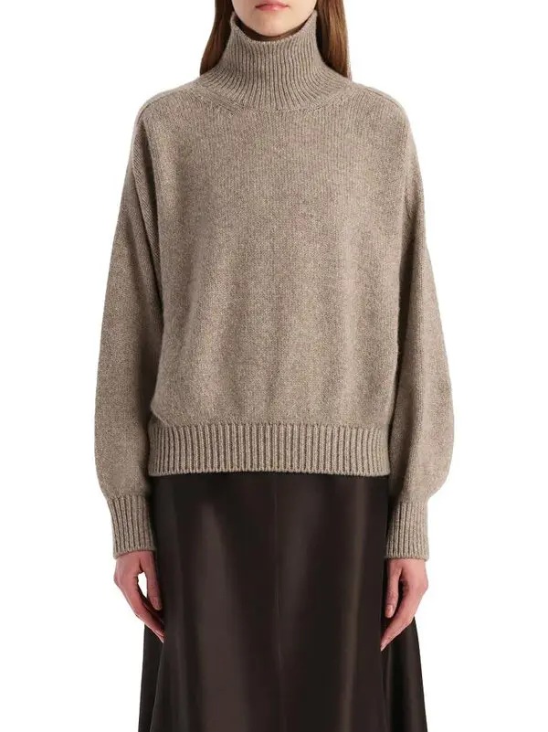 Khaite Willem Oversize Cashmere Turtleneck Sweater - Sepia