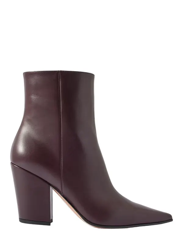 GIANVITO ROSSI Keinna 85 Leather Ankle Boots - Burgundy
