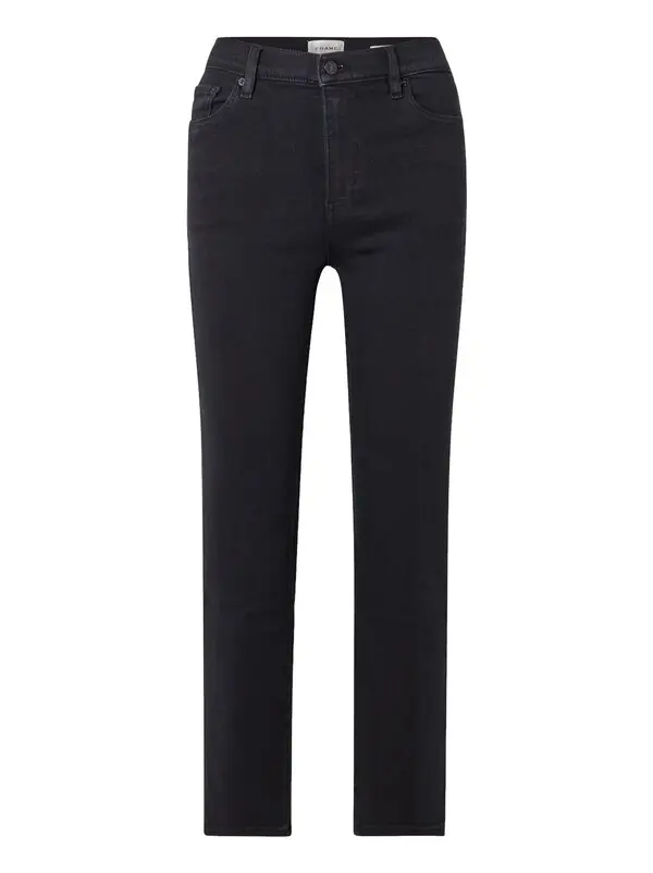 FRAME Le Sleek High-rise Straight-leg Jeans - Black