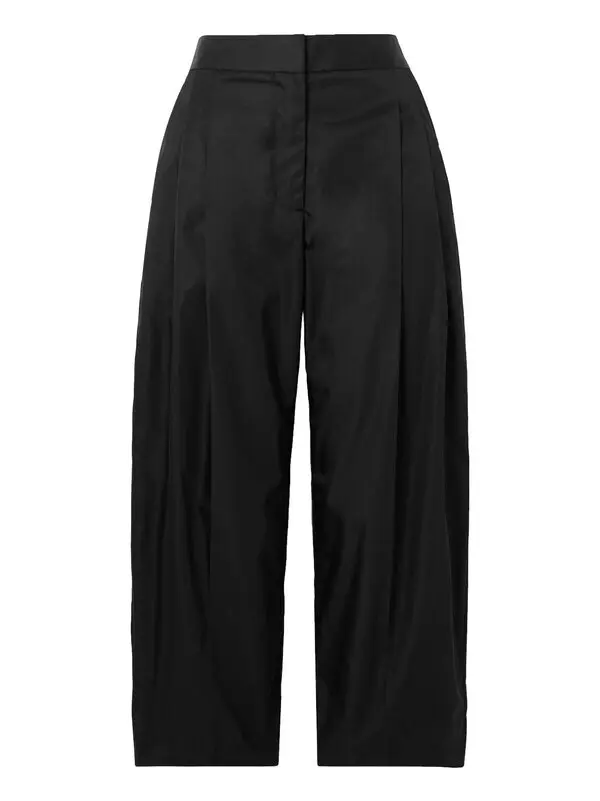 Alaïa Taffeta Pleated Tapered Trousers - Black