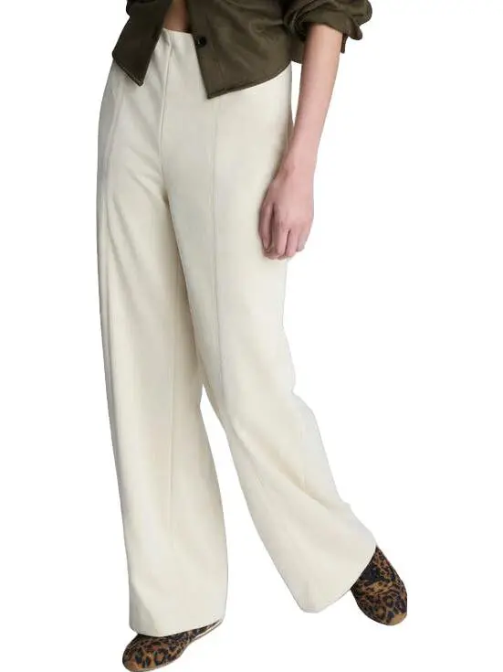 KENNETH COLE Hollywood Faux Suede Wide-leg Trousers - Almond Milk
