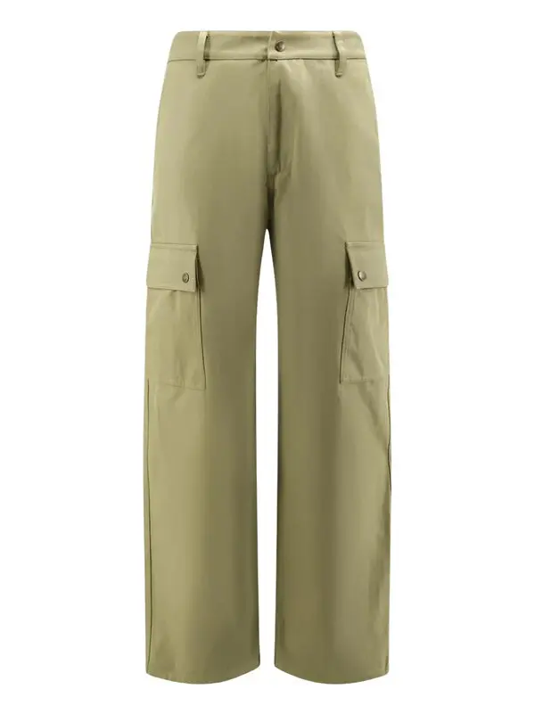Burberry Cotton Trousers With Logo - Green