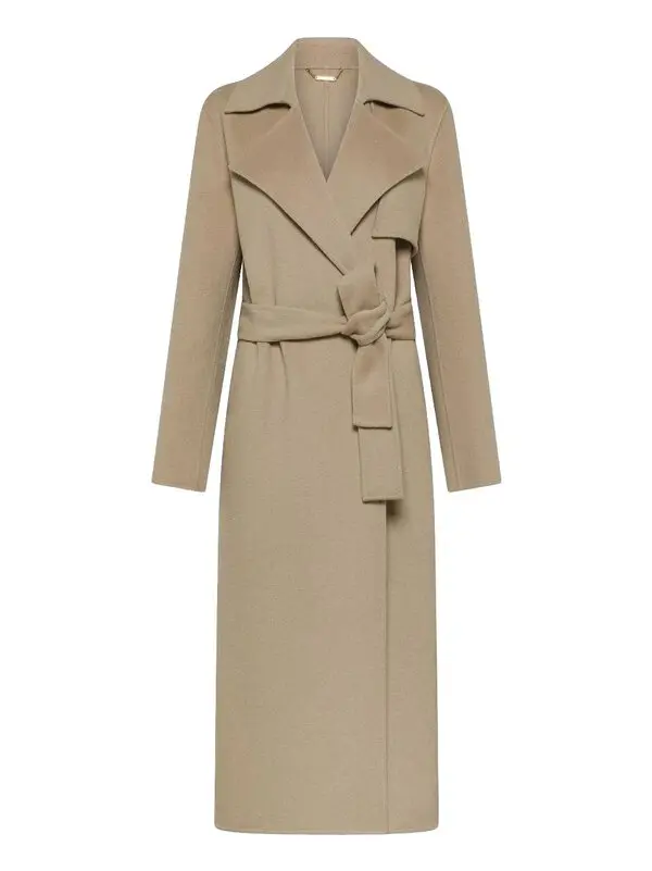 Seventy Wool Cashmere Dressing Gown Style Coat - Beige