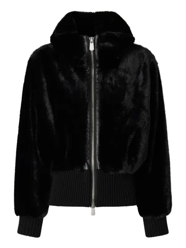 Pinko Faux Fur Bomber Jacket - Black
