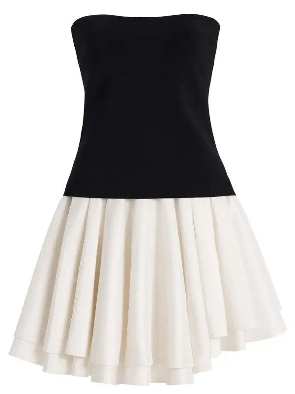 Simkhai Isabelle Strapless Mini Dress - Black/white