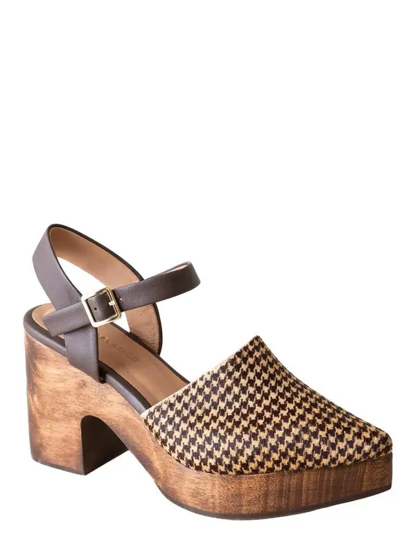 HUMA BLANCO Pearl Calf Hair Platform Mary Jane - Chocolate Tweed Calf Hair