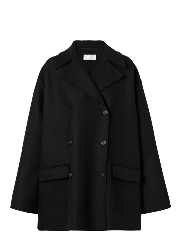 THE ROW Azuron Ribbed Wool And Cashmere-blend Coat - Black