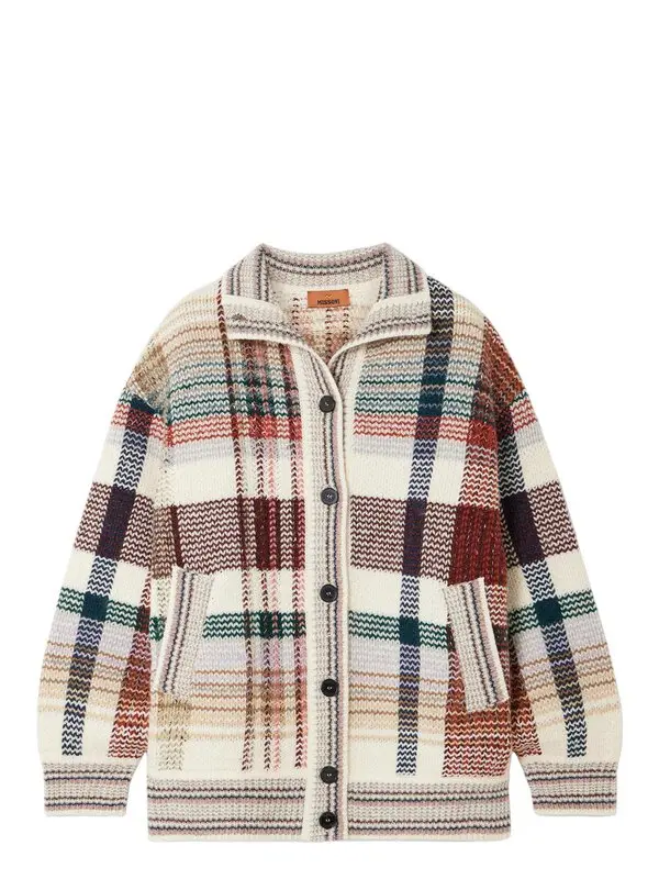 Missoni Caperdoni Checked Wool-blend Cardigan - Multi