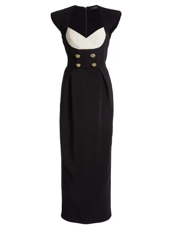 Zuhair Murad Silk-blend Heavy Cady Midi Dress - Black
