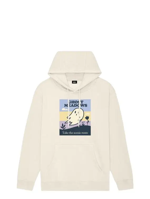 DALIX Relaxed Fit Ghost Meadow Hoodie - Sandshell