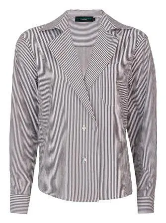 NO PISE LA GRAMA Cotton Poplin Shirt - Black Stripes