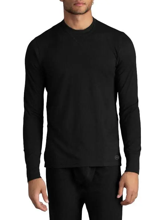 WATSON'S Heat Baselayer Thermal Long Sleeve Crew Undershirt - Black
