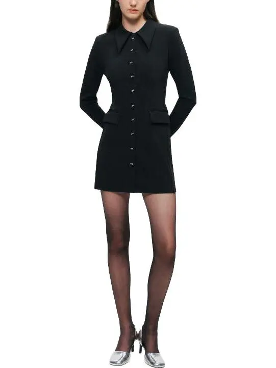 NOCTURNE Tailored Collar Mini Dress - Black